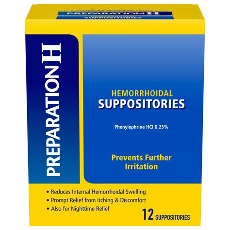Preparation H Irritation Preventation Hemorrhoid Suppositories Shop Hemorrhoid At H E B