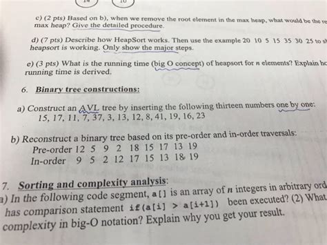 solved 10 c 2 pts based on b when we remove the root