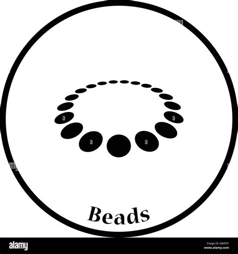 Beads Icon Thin Circle Design Vector Illustration Stock Vector Image