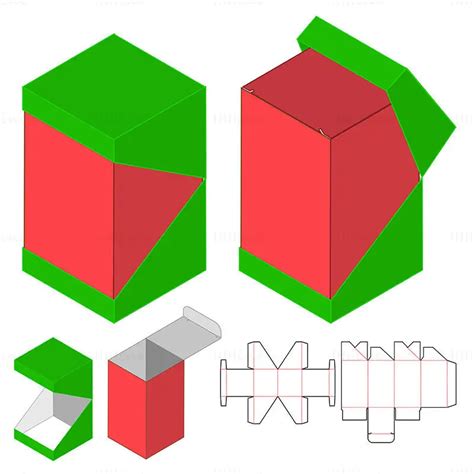 Rectangular Plastic Packaging Dieline Vector
