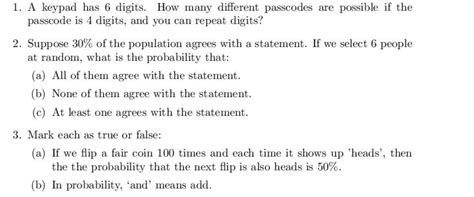 solved 1 a keypad has 6 digits how many different