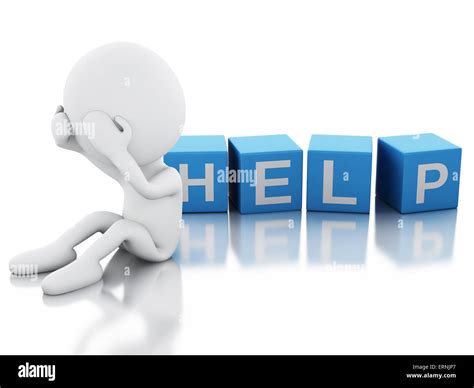 3d Image White People Need Help Isolated White Background Stock Photo