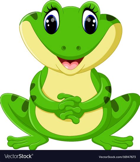 Cute Frog Cartoon Royalty Free Vector Image Vectorstock