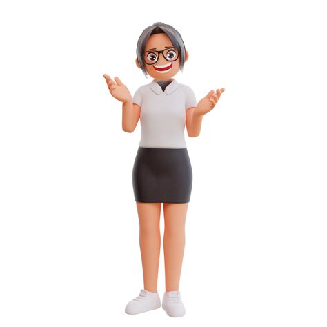 Young Businesswoman Explain Something 3d Cartoon Illustration 11794085 Png