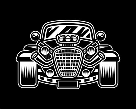 Classic Hot Rod Vector Black White Illustration Stock Illustrations