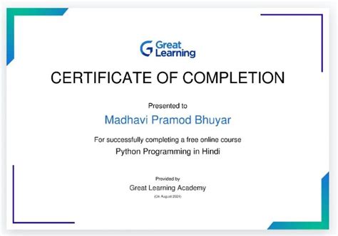 madhavi bhuyar on linkedin pythonprogramming greatlearning certificateachieved codingjourney…