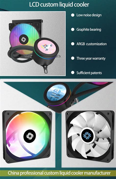 Oem Liquid Cpu Cooler Mm Water Cooling Pc Radiator Argb Case Fan Lcd Screen With Temperature