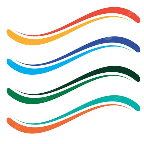 Top 4 Colorful Curve Line Vector Shape Curve Line Shape PNG And