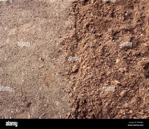 View Of Dug And Undisturbed Soil Stock Photo Alamy