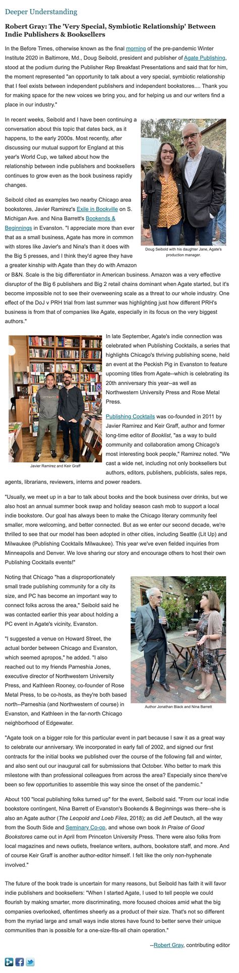 Keir Graff On Linkedin Doug Seibold Of Agate Publishing Was Generous Enough To Highlight