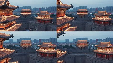 大同古城墙夜景航拍视频素材下载编号10101172光厂vj师网