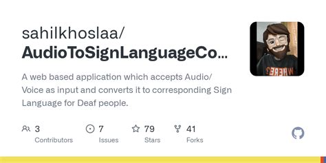 GitHub Sahilkhoslaa AudioToSignLanguageConverter A Web Based