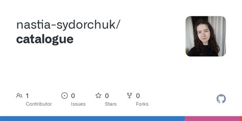 GitHub Nastia Sydorchuk Catalogue