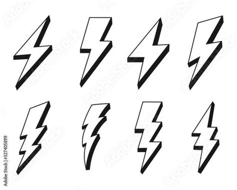 Baby Tattoos Lightning Bolt Tattoo Images Icon Set Thunder Stock