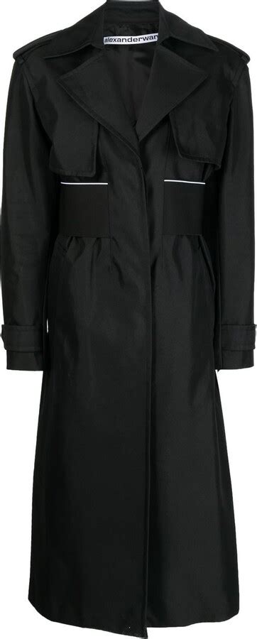 Alexander Wang Elasticated Logo Trench Coat Shopstyle