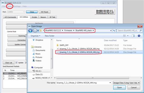 How To Update Fw Via Gui On The Bluenrg Bluenrg Ms Or Spbtle Rf Bluenrg Ms Module Emcu