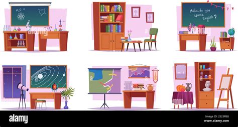 School Room Education Professional Tools For Learning Processes In