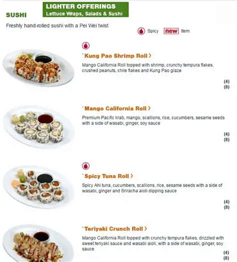 Pei Wei Menu Nutrition Lettuce Wraps Besto Blog