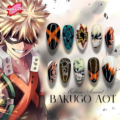 Baku Go Kat Suki Nails Anime Inspired From My Hero Aca Demia Cosplay