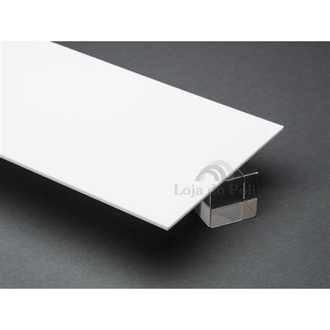 Placa de Acrílico Branco cm x cm espessura mm Chapa de acrílico branco