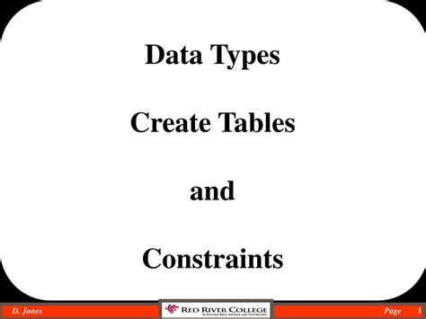 PPT Data Types Create Tables And Constraints PowerPoint Presentation ID