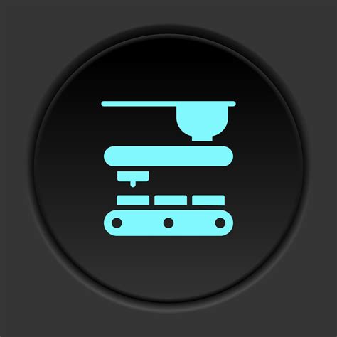 Dark Button Icon Mass Production Conveyor Button Banner Round Badge Interface For Application