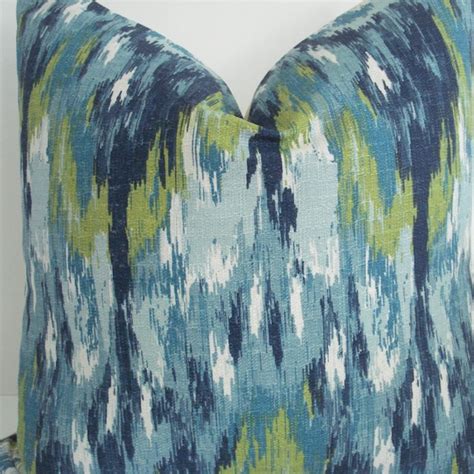 Indigo Ikat Pillow Etsy