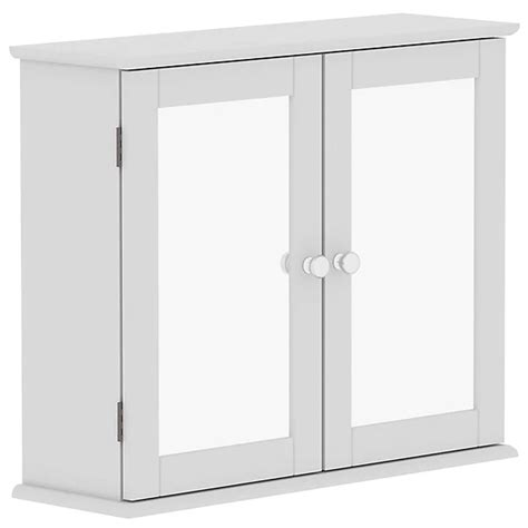 Lassic Hayle Matt White Bathroom Double Wall Cabinet Mirrored H47cm