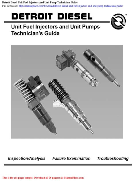 Detroit Diesel Unit Fuel Injectors And Unit Pump Technicians Guide