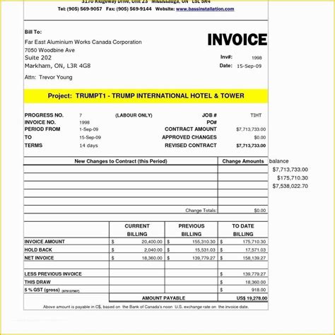 Free Application For Payment Template Of Construction Payment
