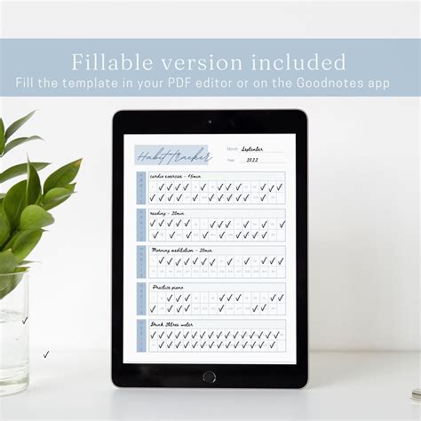 Monthly Habit Tracker Printable Landscape Habit Tracker Etsy