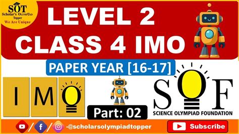 Sof Imo Std 4 Level 2 Year 16 17 Paper 02 Imo Imoclass4