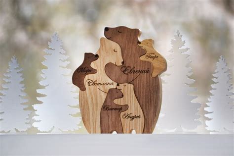 Personalisiertes Familienpuzzle Bären Familiengeschenk Etsy Schweiz