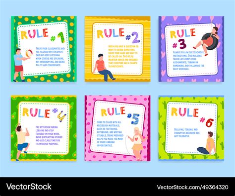 Classroom Rules Poster Design Template Royalty Free Vector
