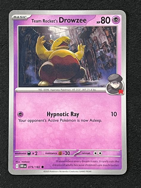 079182 Team Rockets Drowzee Pokémon Destined Rivals Common Jarvvos