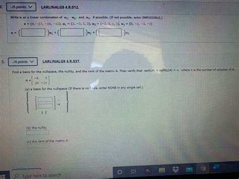 solved 6 points larlinalg8 4 r 012 write vas a linear
