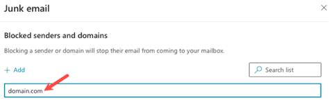 how to block a domain in microsoft outlook