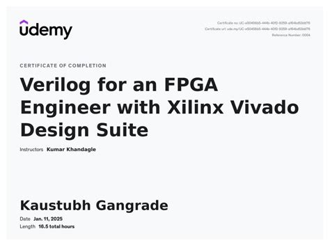 Verilog Fpga Xilinxvivado Hardwaredesign Certificationachievement