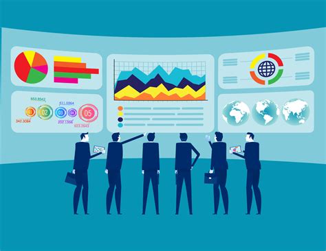 Teamwork And Data Analysis Concept Business Delineation Vector