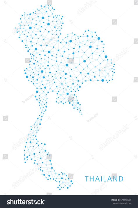Thailand Network Map Connections Vector Illustration Stock Vector Royalty Free 574558504