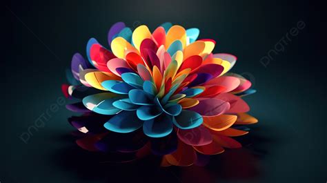Floral Shape In Colorful Abstract 3d Render Background Art Painting