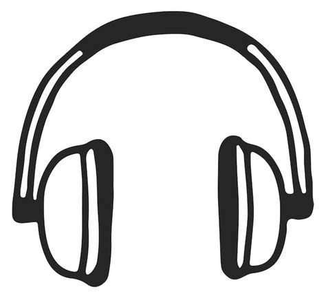 Premium Vector Headphones Doodle Earphones Icon Audio Listening Device