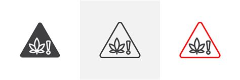 Cannabis Packaging Warning Sign Icon Set California Weed Legal Advisory On Cannabis Product