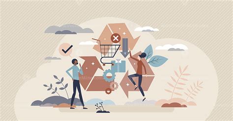 Save Earth With Reduce Reuse Repair Or Recycle Strategy Tiny Person Concept VectorMine