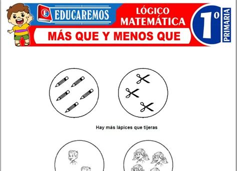 Más Que Y Menos Que Para Primero De Primaria Fichas Gratis 📚