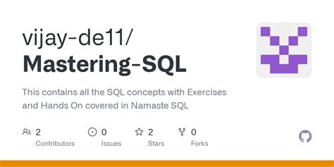 GitHub Vijay De11 Mastering SQL This Contains All The SQL Concepts