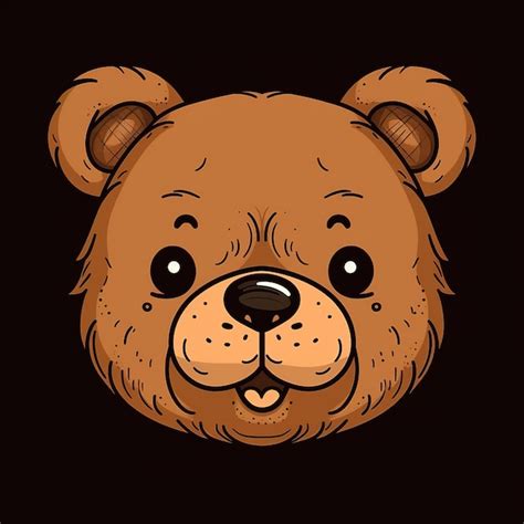 Premium Ai Image A Brown Bear Face With A Black Background