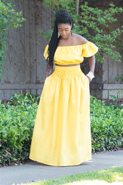 DIY Drawstring Elastic Waist Maxi Skirt Tutorial Montoya Mayo