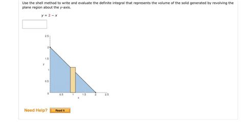 use the shell method to write and evaluate the definite math