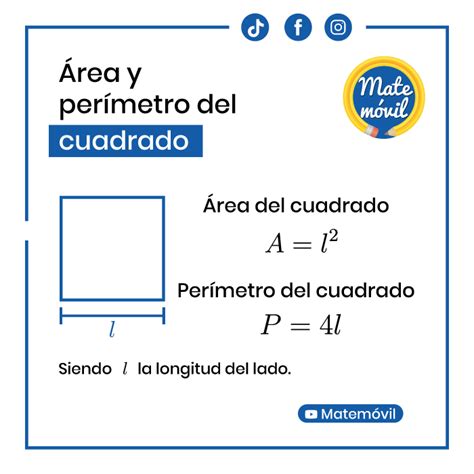 Área de un cuadrado fórmulas y ejemplos Matemóvil